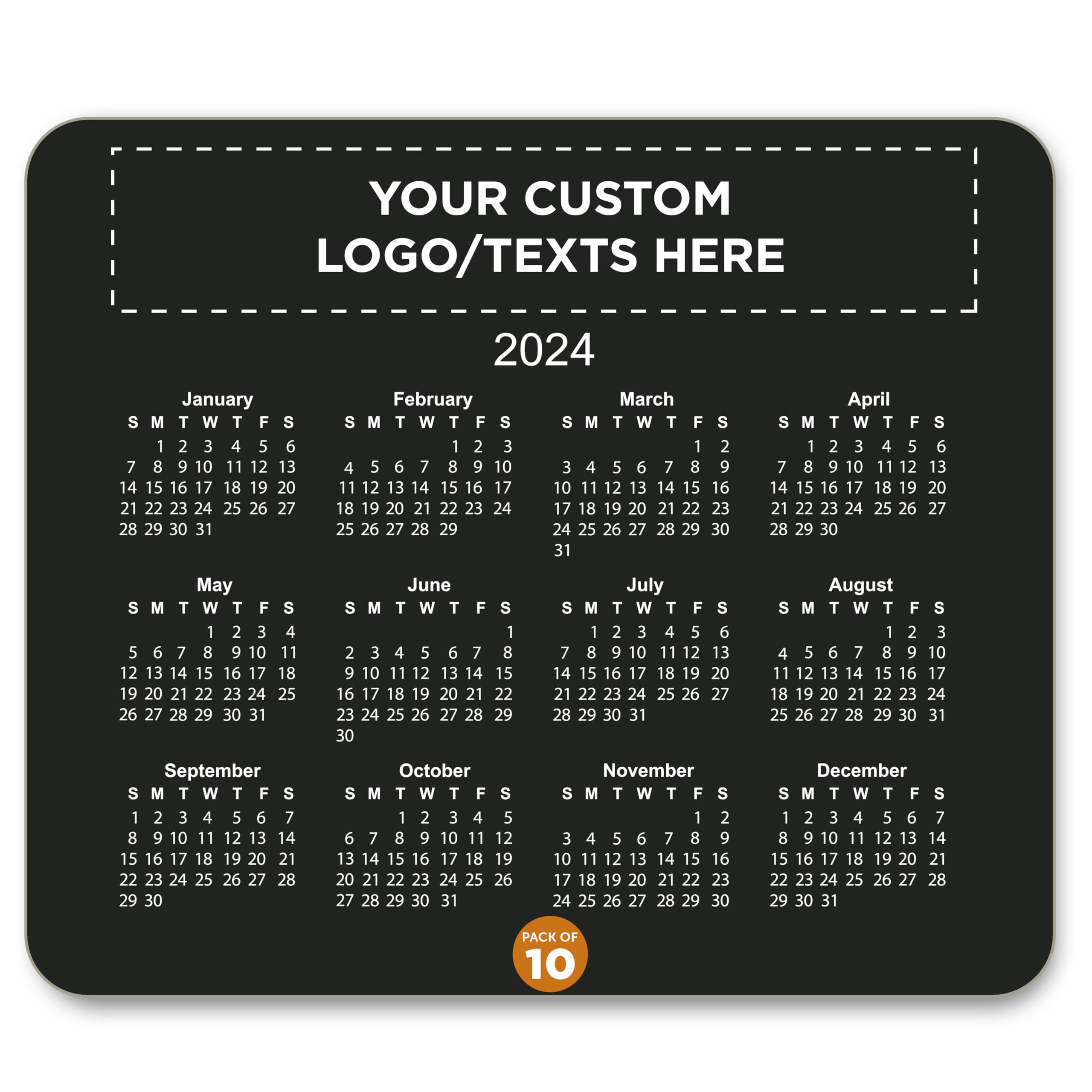 Amazon.com: Custom Horizontal Calendar Mouse Pads Set of 10 ...