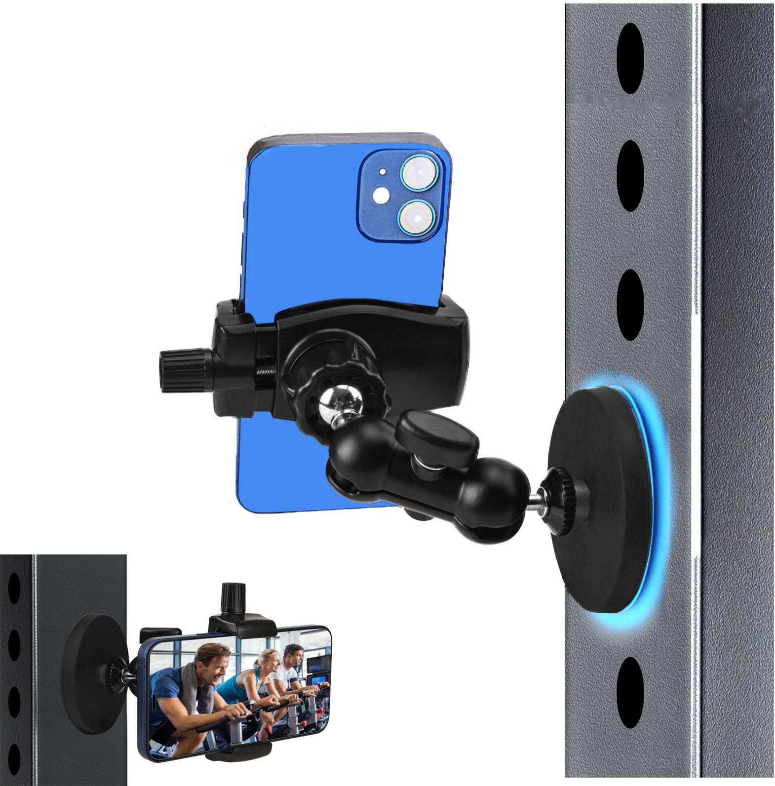 Amazon.com: HOYXUN Gym Phone Mount Gym Magnetic Phone Holder with ...