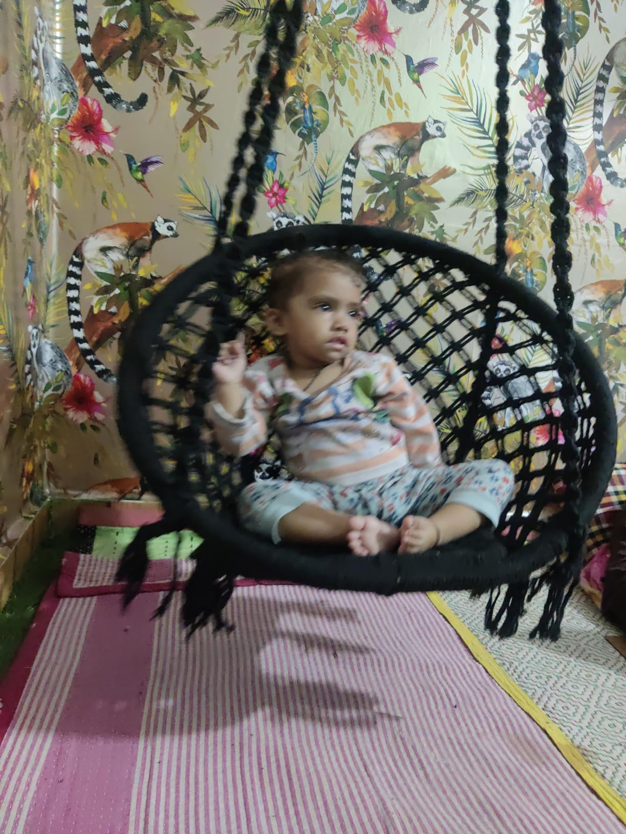 Patiofy Cotton Round Baby Swing/Jhula for Kids/Swing for Kids for Home ...