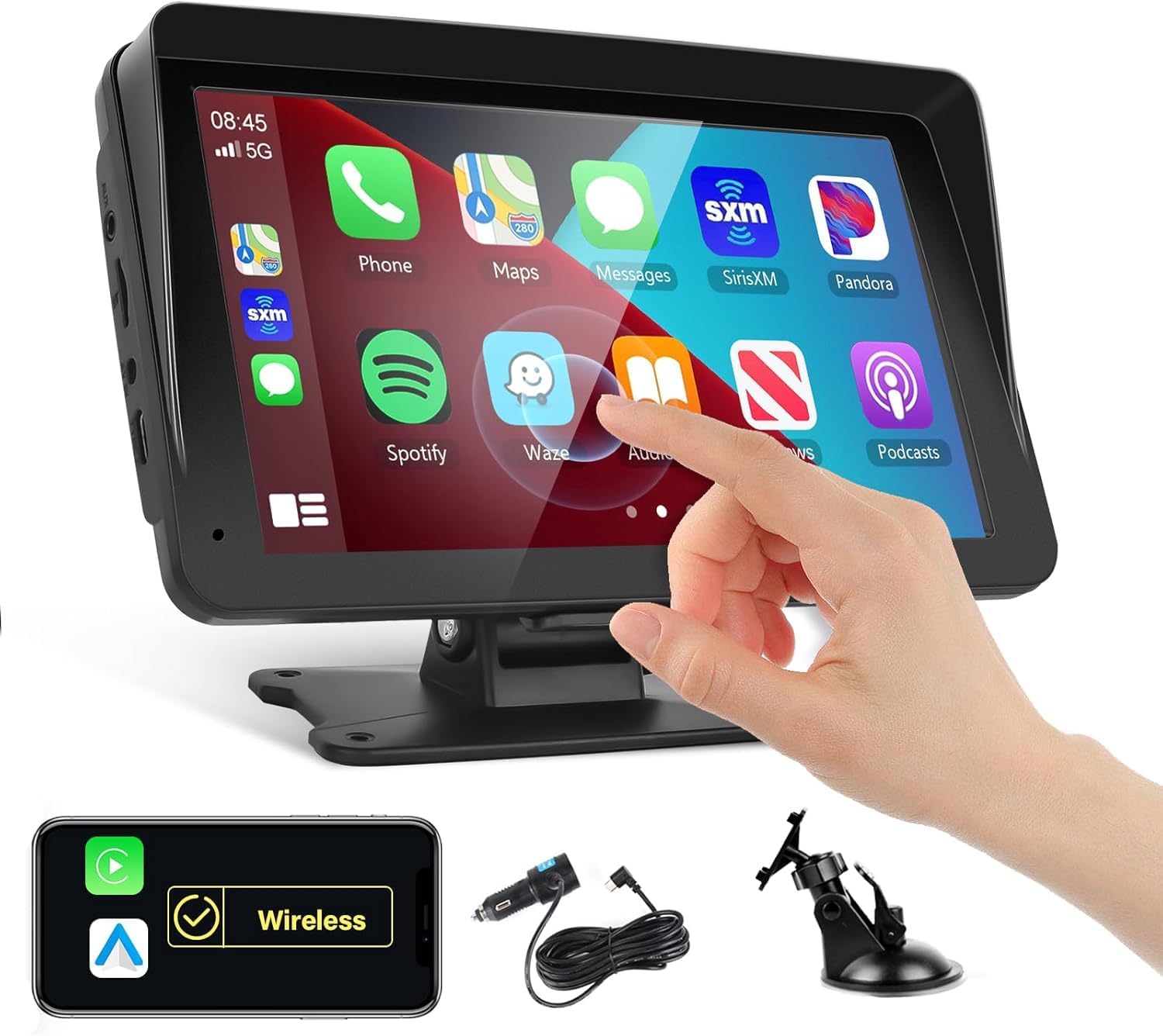 Amazon.com: 【Hieha】 2025 Wireless Portable Carplay and Android Auto ...