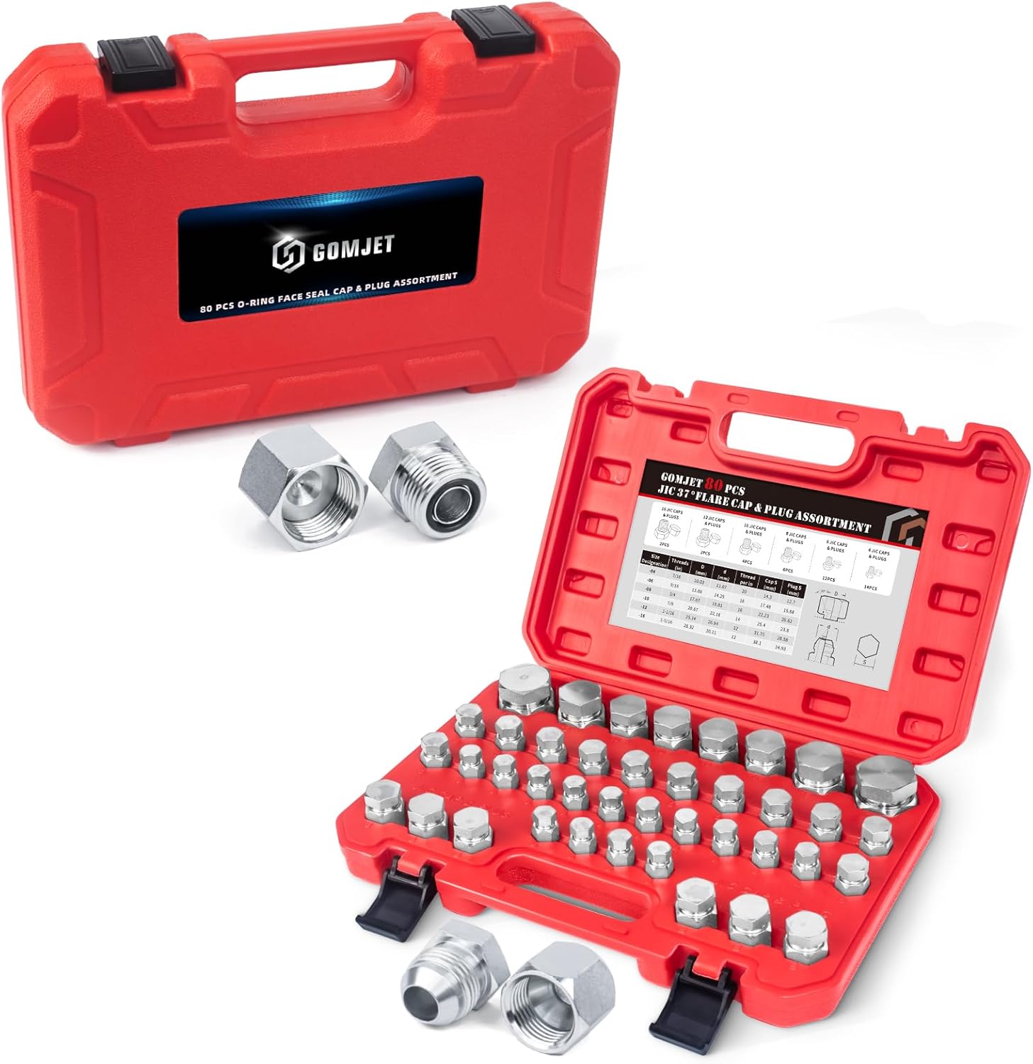 Amazon.com: Gomjet 160 PC JIC and ORFS Master Industrial Hydraulic Cap ...