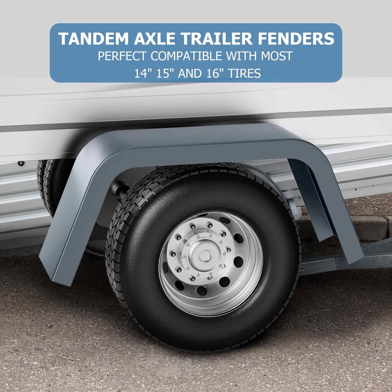 Snapklik.com : Trailer Fenders,2 Pack Tandem Axle Trailer Fenders Fit ...