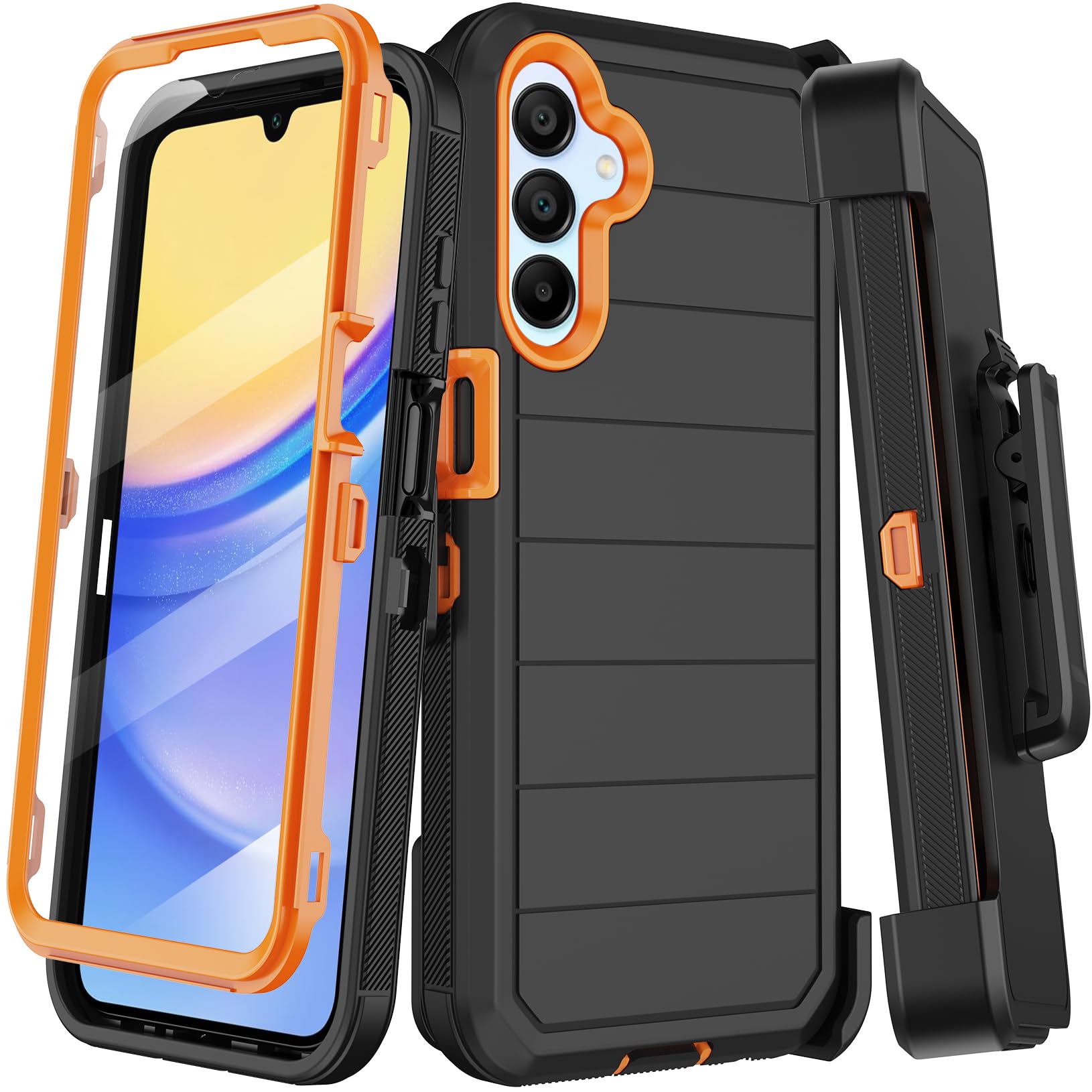 Amazon.com: KECAI for Samsung Galaxy A15 5G Case with Belt Clip Holster,Built-in Screen ...