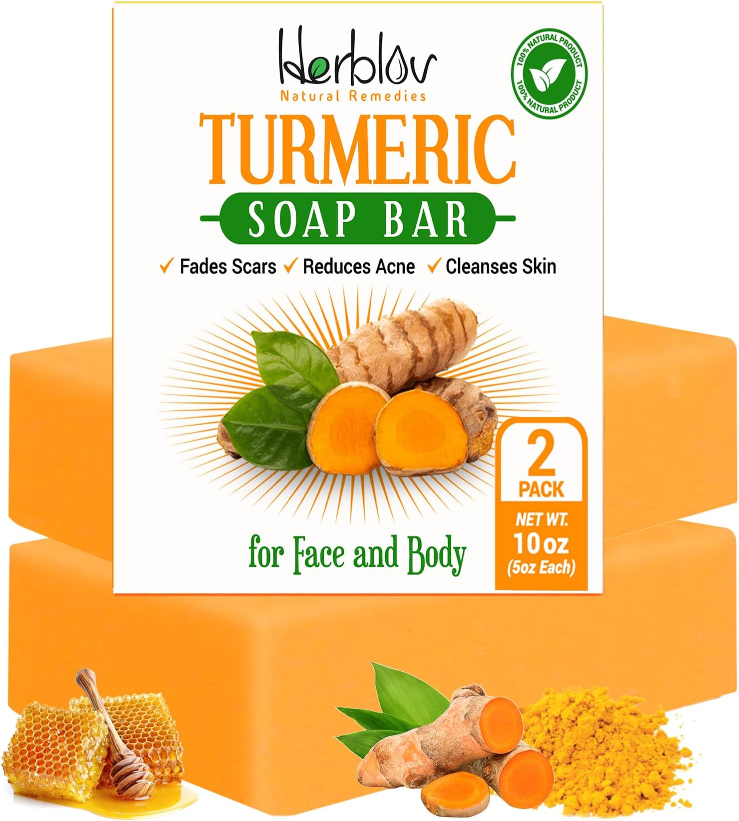 Amazon.com : Turmeric Soap Bar for Face & Body – Natural Turmeric Skin ...