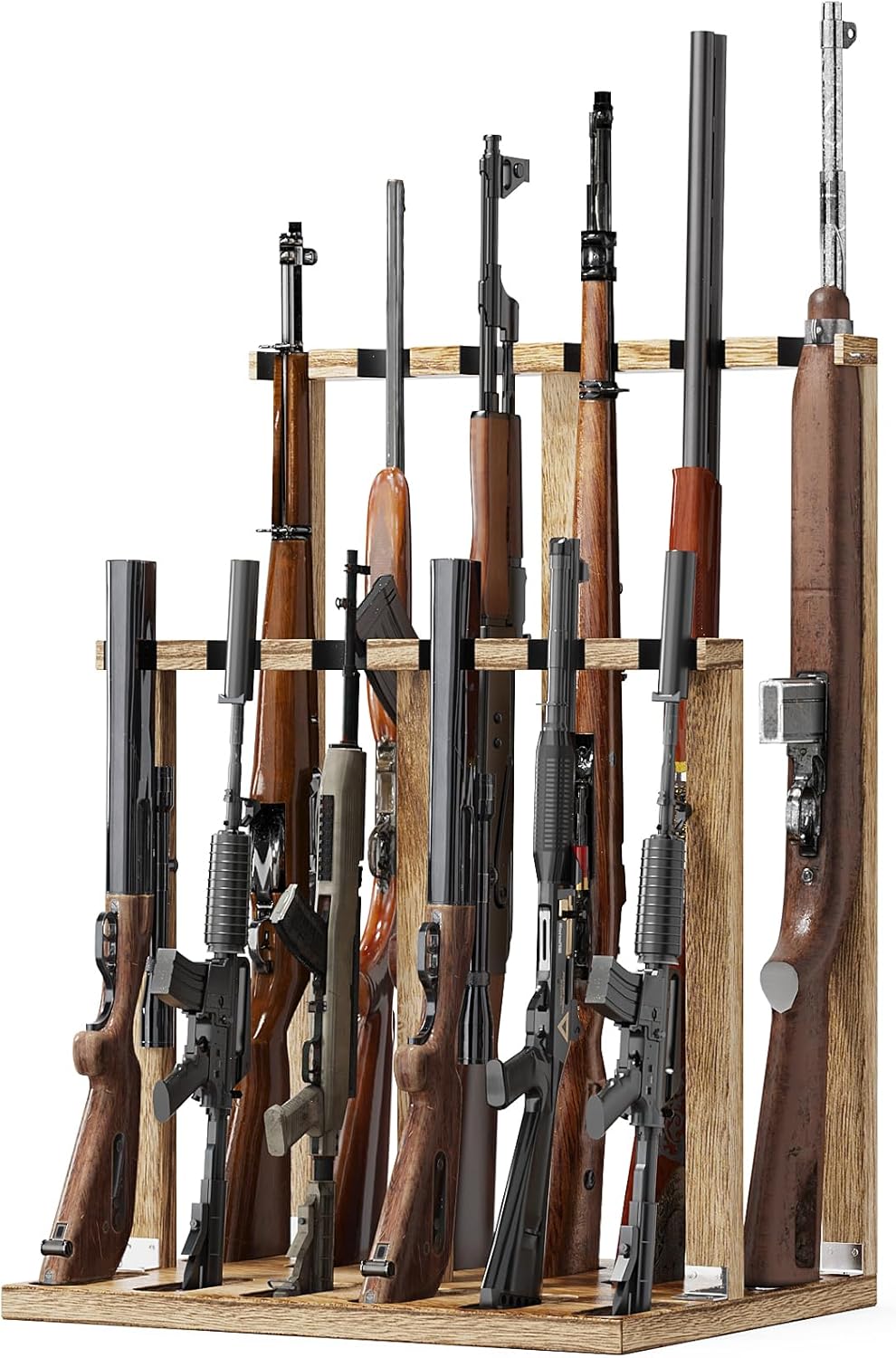 Amazon.com: Emfogo Gun Rack, Heavy-Duty Wooden Rifle Rack Stand ...