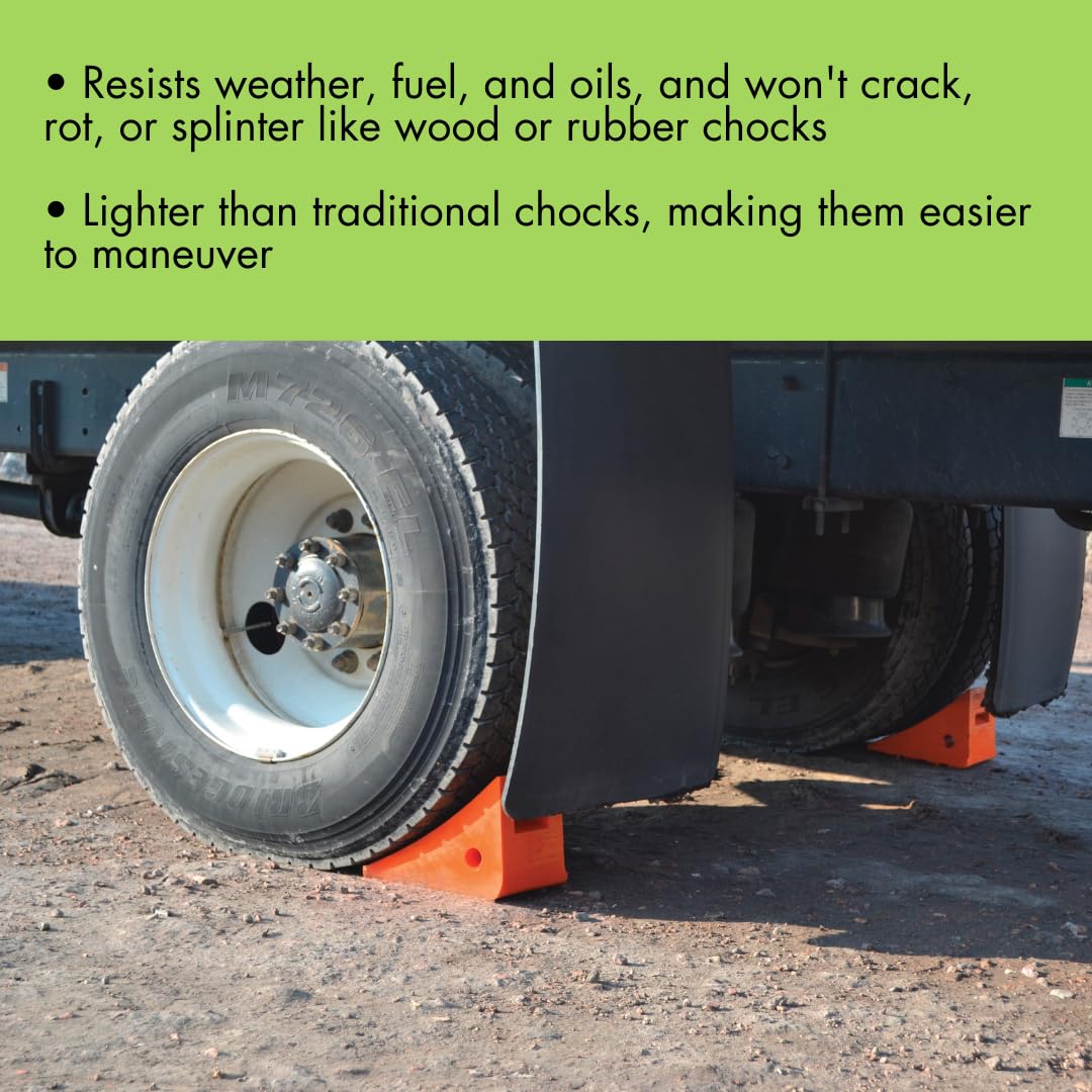 Urethane Industrial Chocks Orange Checkers Urethane Wheel Chock ...
