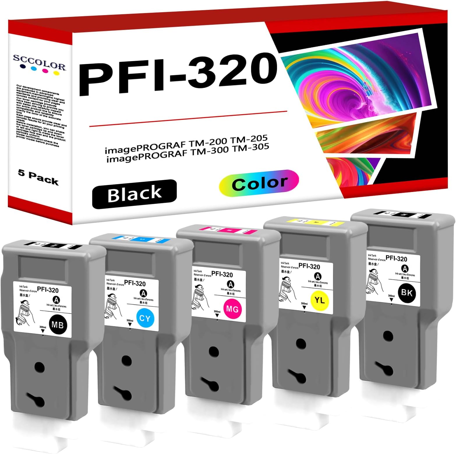 Amazon.com: Canon PFI-320BK (2890C001AA) High Yield Ink Cartridge ...