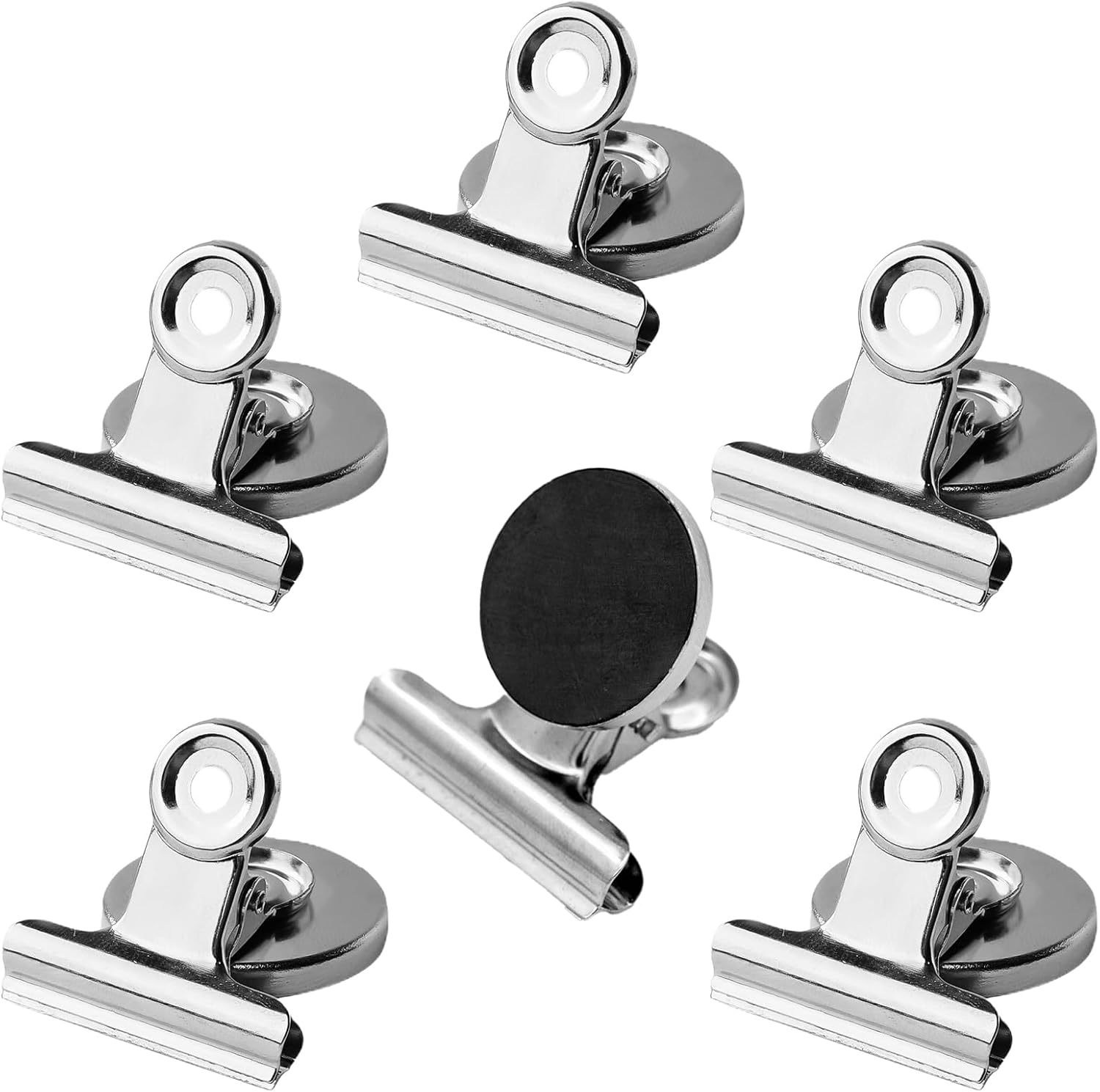 6 Pcs Magnetic Clips,31mm Silver Fridge Magnet Clips,Stainless Steel ...
