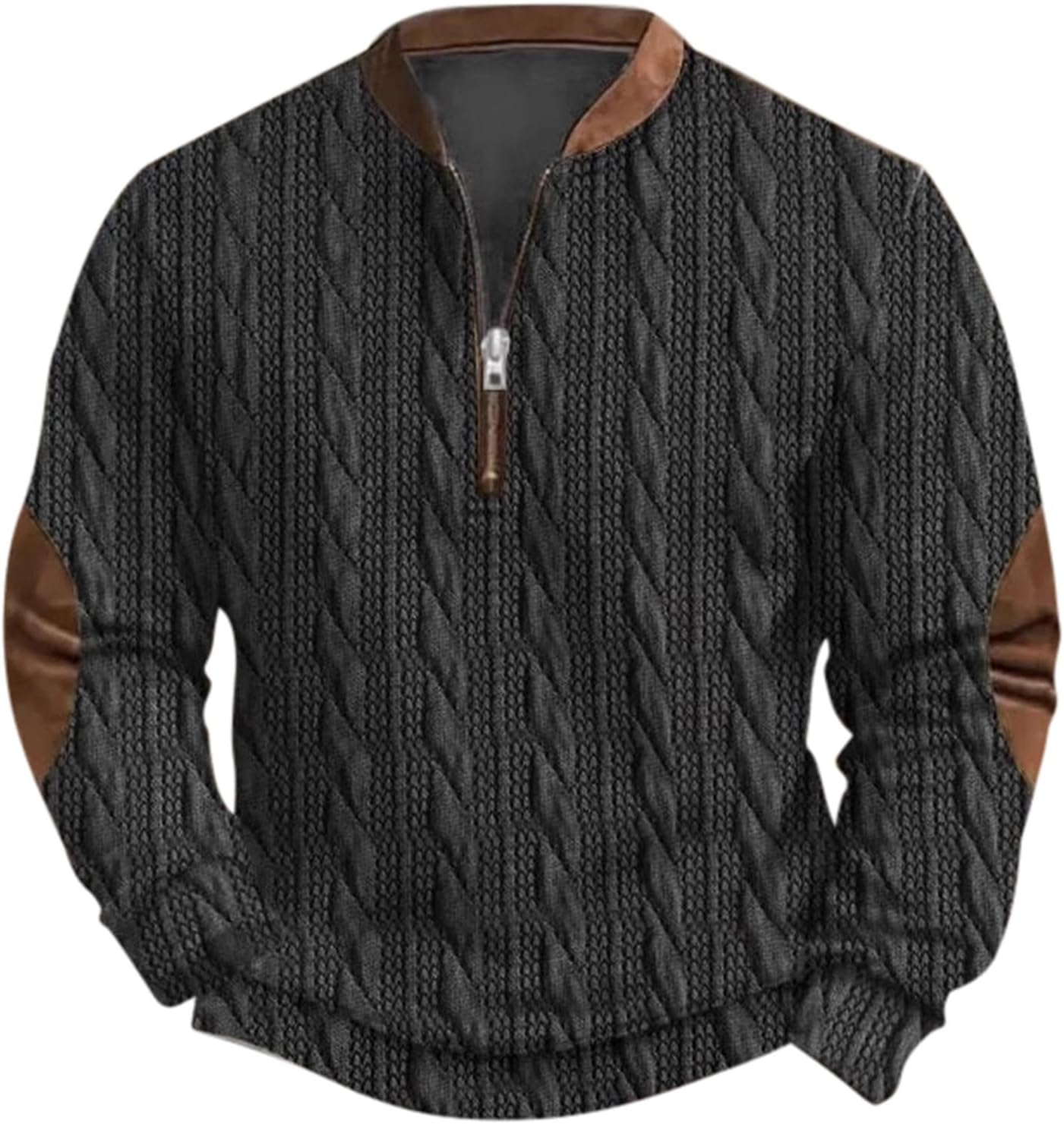 Bauzuoyo Pull à demi-fermeture éclair pour homme - Sweat à manches ...