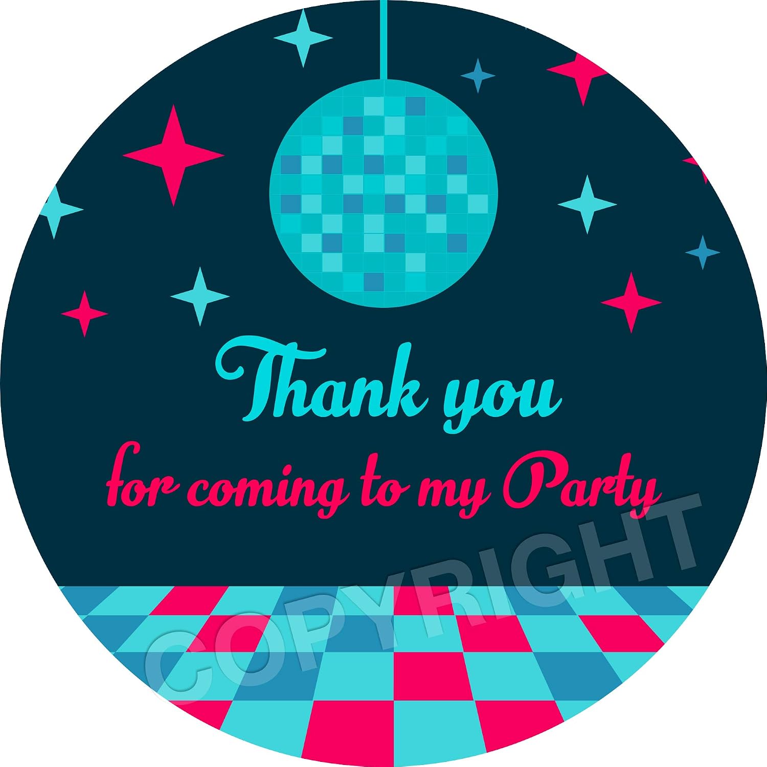 Amazon.com: Disco Ball Dance Floor Sticker Labels (12 Stickers, 2.5 ...