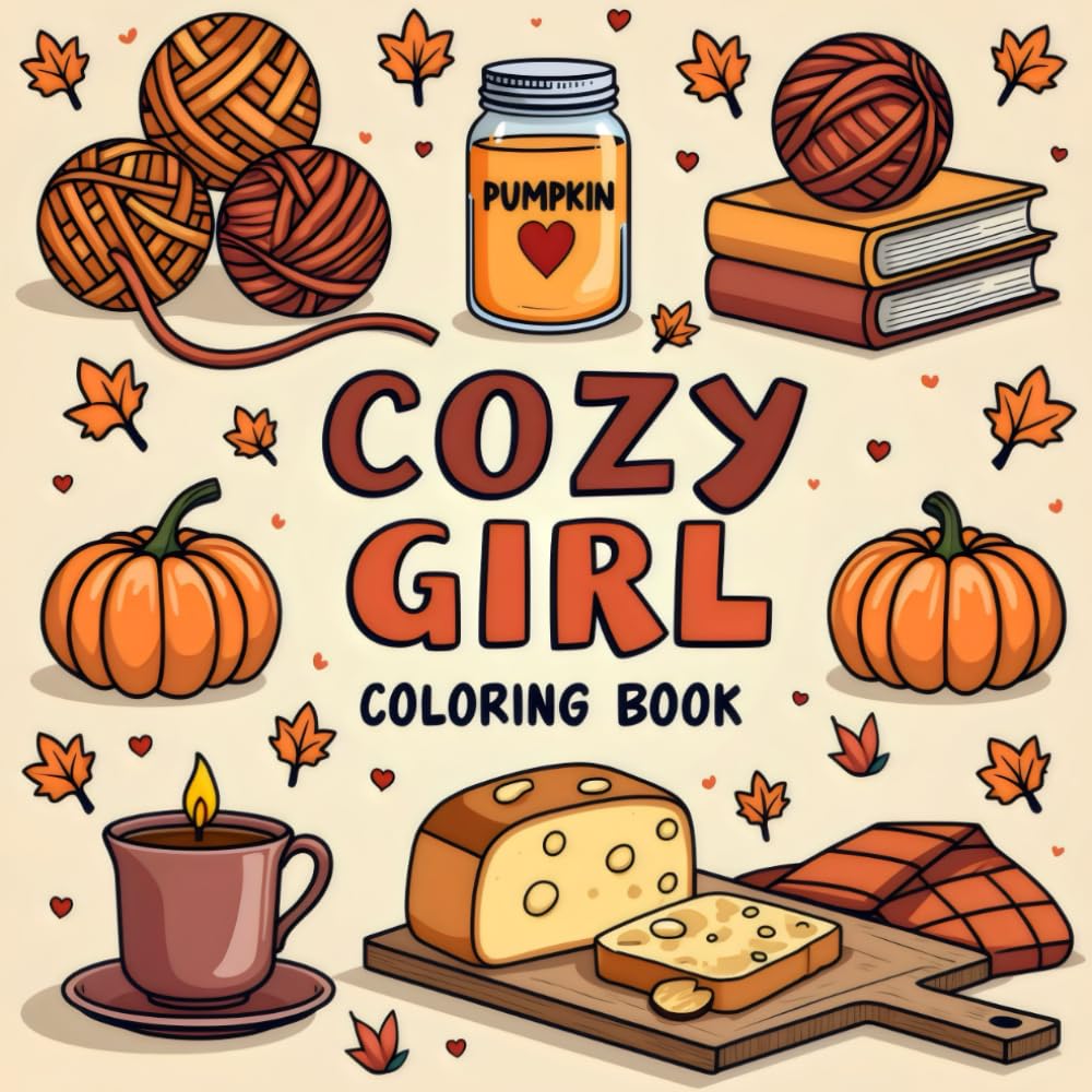 Amazon.com: Cozy Girl Coloring Book: Bold and Easy Hygge Inspired ...