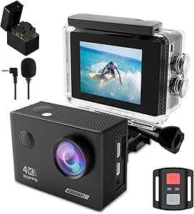 TIMNUT 4K/30fps Action Cam, 131ft/40m Underwater, 170° Wide Angle, 20MP ...