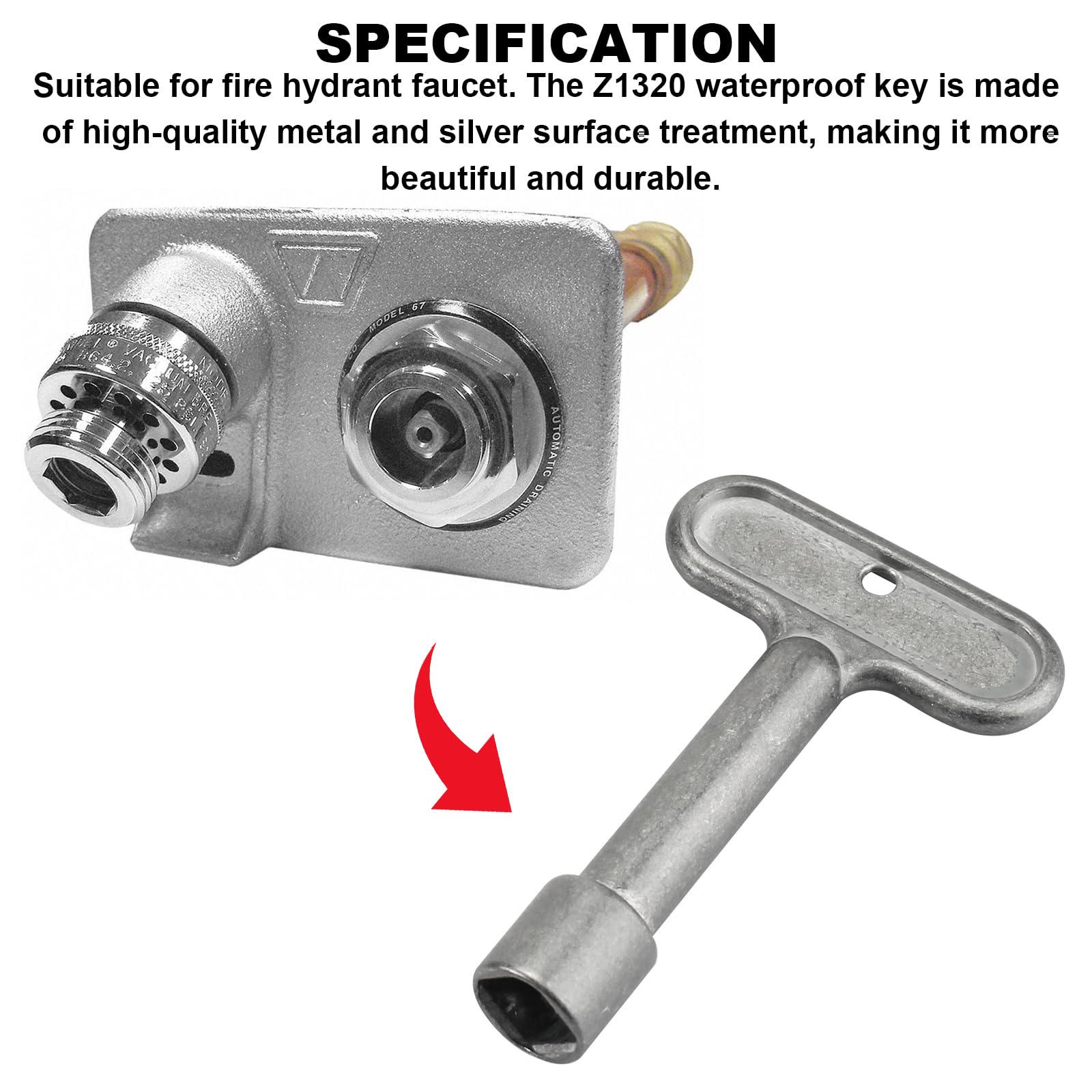 Snapklik.com : Z1320 Key Wall Hydrant Key Fire Hydrant Wrench For HYD ...