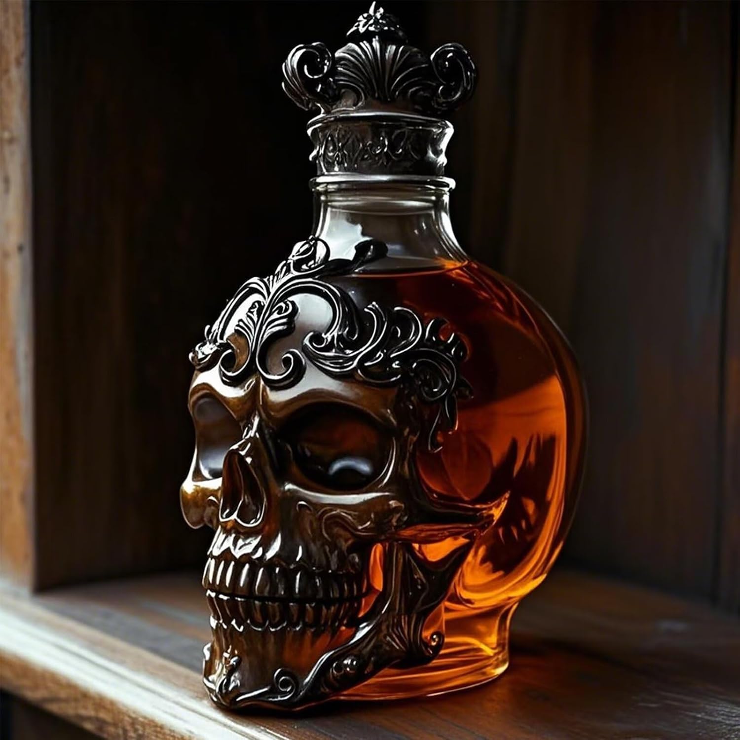 Amazon.com | Whiskey Decanter Bottle - Art Statue, 300ML Skull Whiskey ...