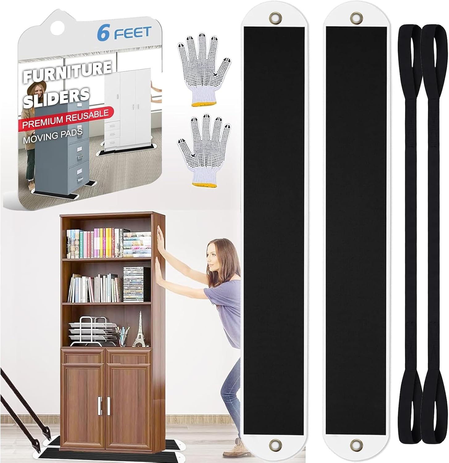 Amazon.com: 2 Set Large Furniture Sliders with Pull Strap,Appliance ...
