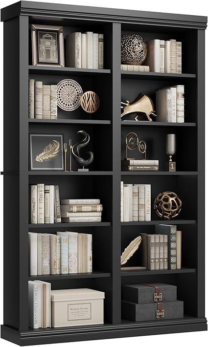 Amazon.com: SLEKVERSA 74.5" Tall Bookshelf with Double Storage, Extra ...