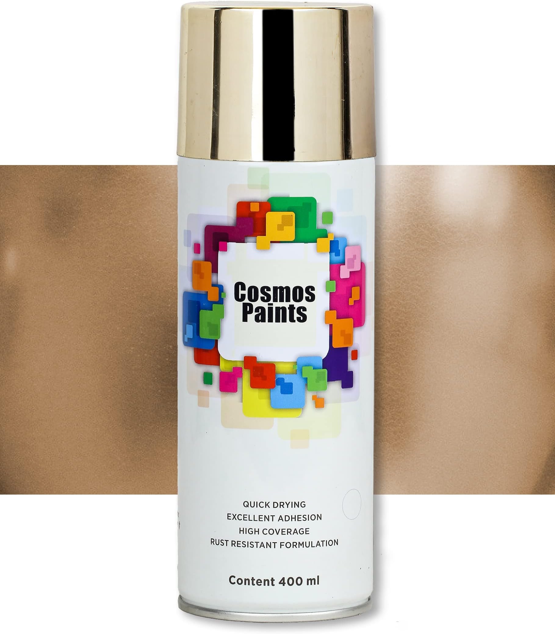 Cosmos Paints Bright Gold Chrome Spray Paint, 400ml : Amazon.in: Home ...