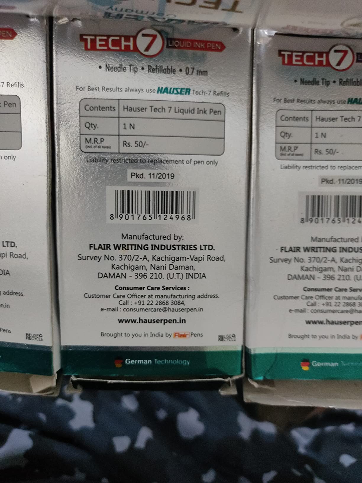 Hauser Tech 0.7mm Needle Point Liquid Gel Pens - Pack of 5 (Black ...