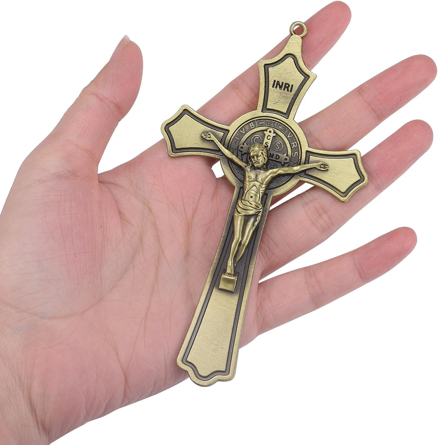 Amazon.com: YionZian 2 Pieces 5" Metal Saint Benedict INRI Crucifix ...
