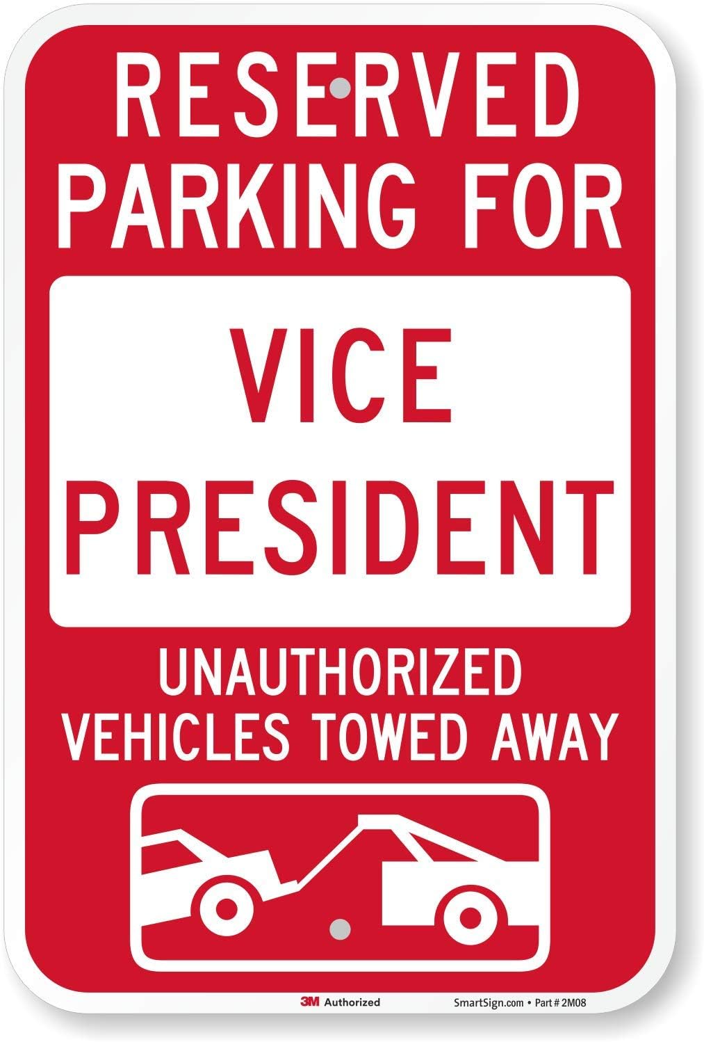 Amazon.com: SmartSign "Reserved Parking for Vice President ...
