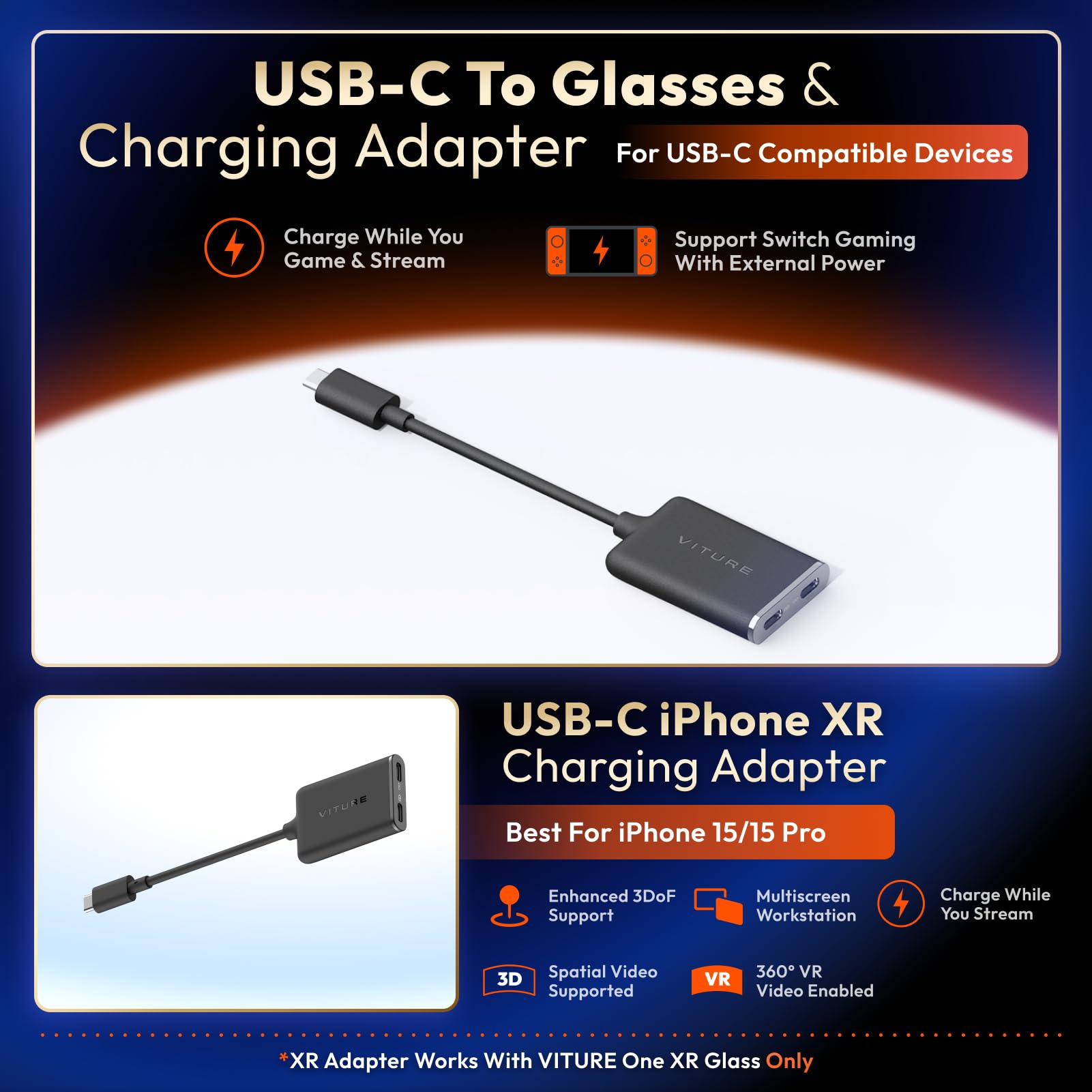 Snapklik.com : VITURE USB-C To Glasses And Charging Adapter