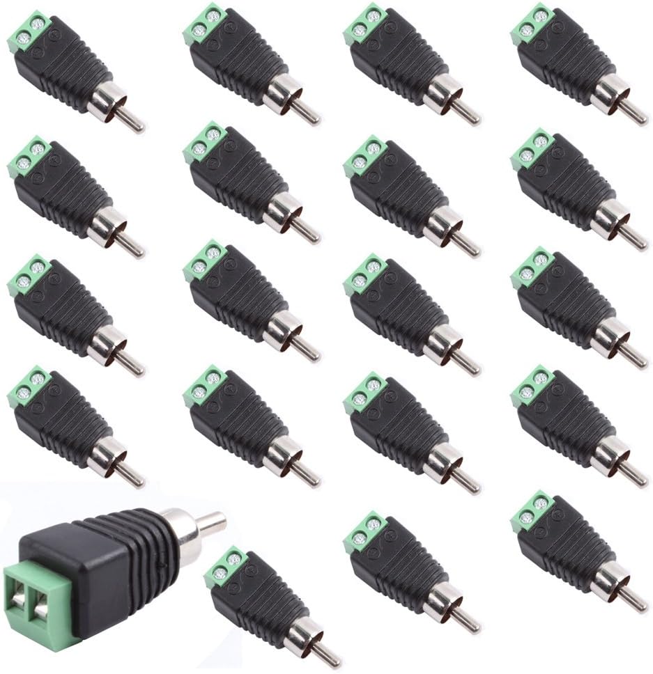 Amazon.com: WMYCONGCONG 20 PCS Phono RCA to AV Screw Terminal Connector ...