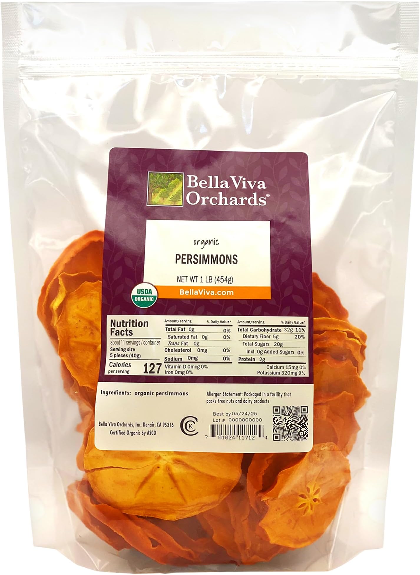 Amazon.com: Bella Viva Orchards Organic Dried Persimmons - USDA ...