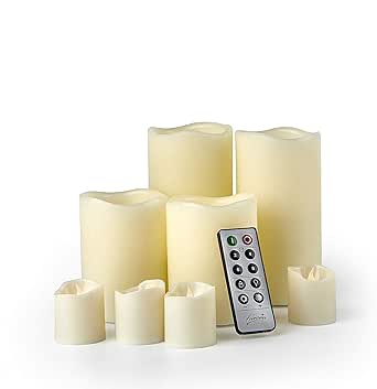 Amazon.com: FURORA LIGHTING Ivory Real Wax Flameless Candles with ...