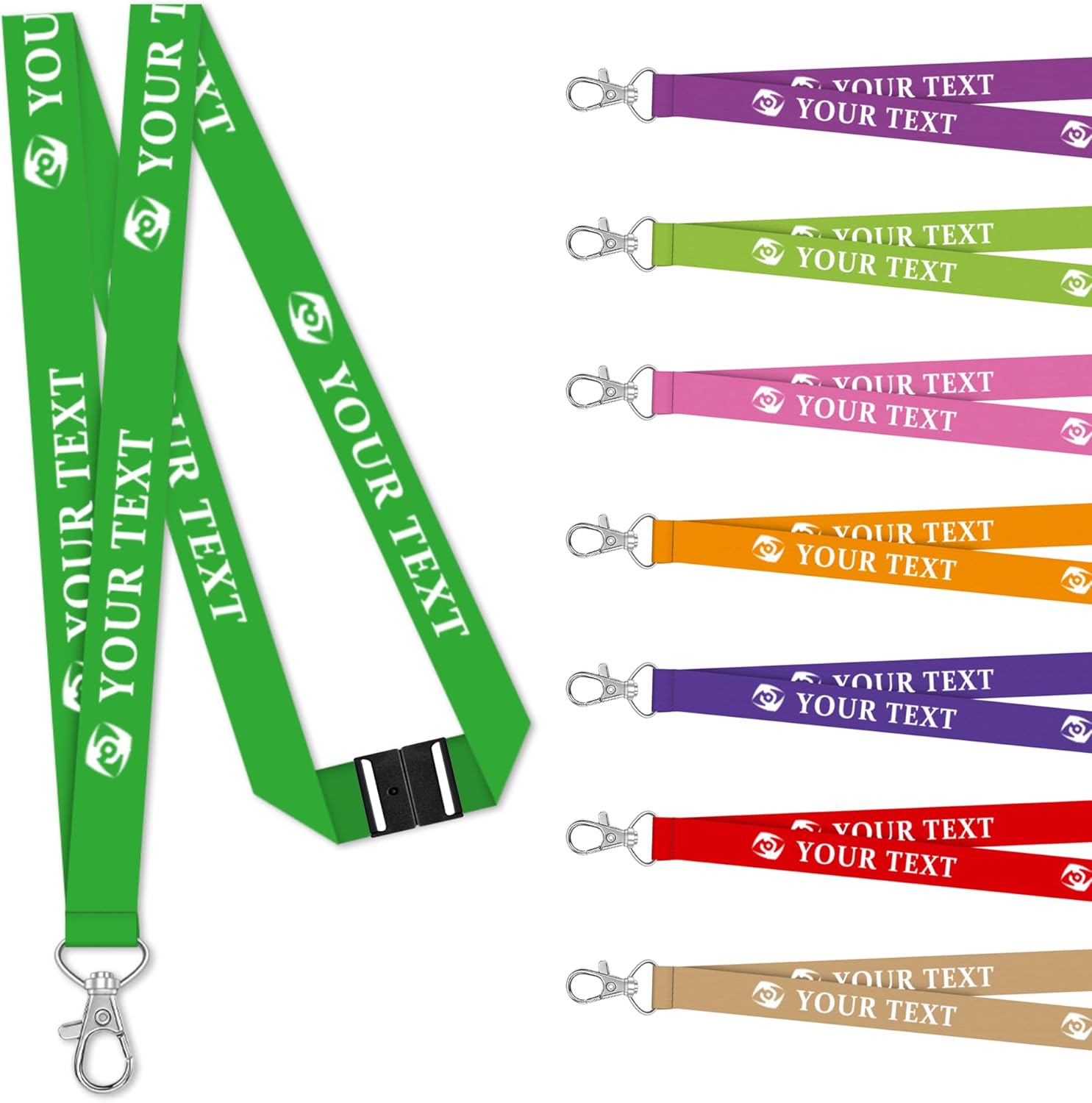 Amazon.com: 10-500 PCS Custom Lanyards with Safety Breakaway ...