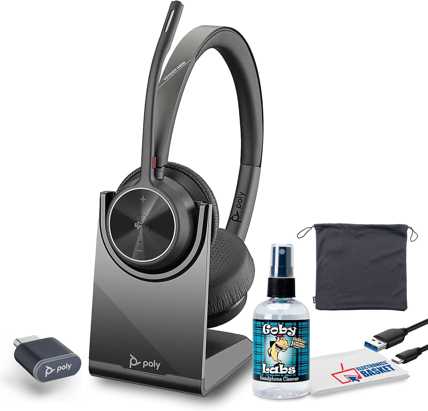 Amazon.com: Poly (Plantronics Voyager 4320 UC Headset with BT700 dongle ...