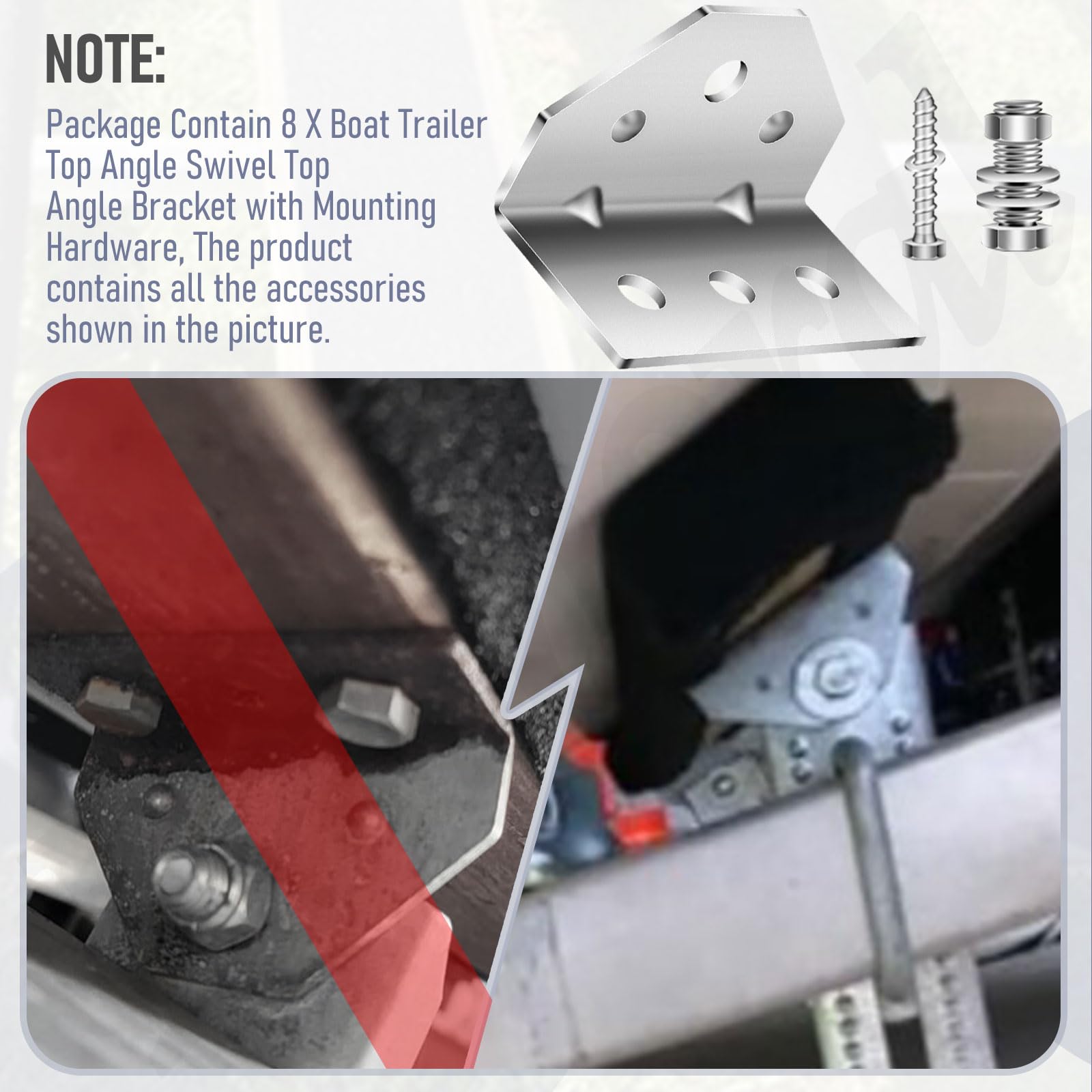 Bunk Support Bracket 8" Boat Trailer Swivel Bunk Bracket - Top Angle ...