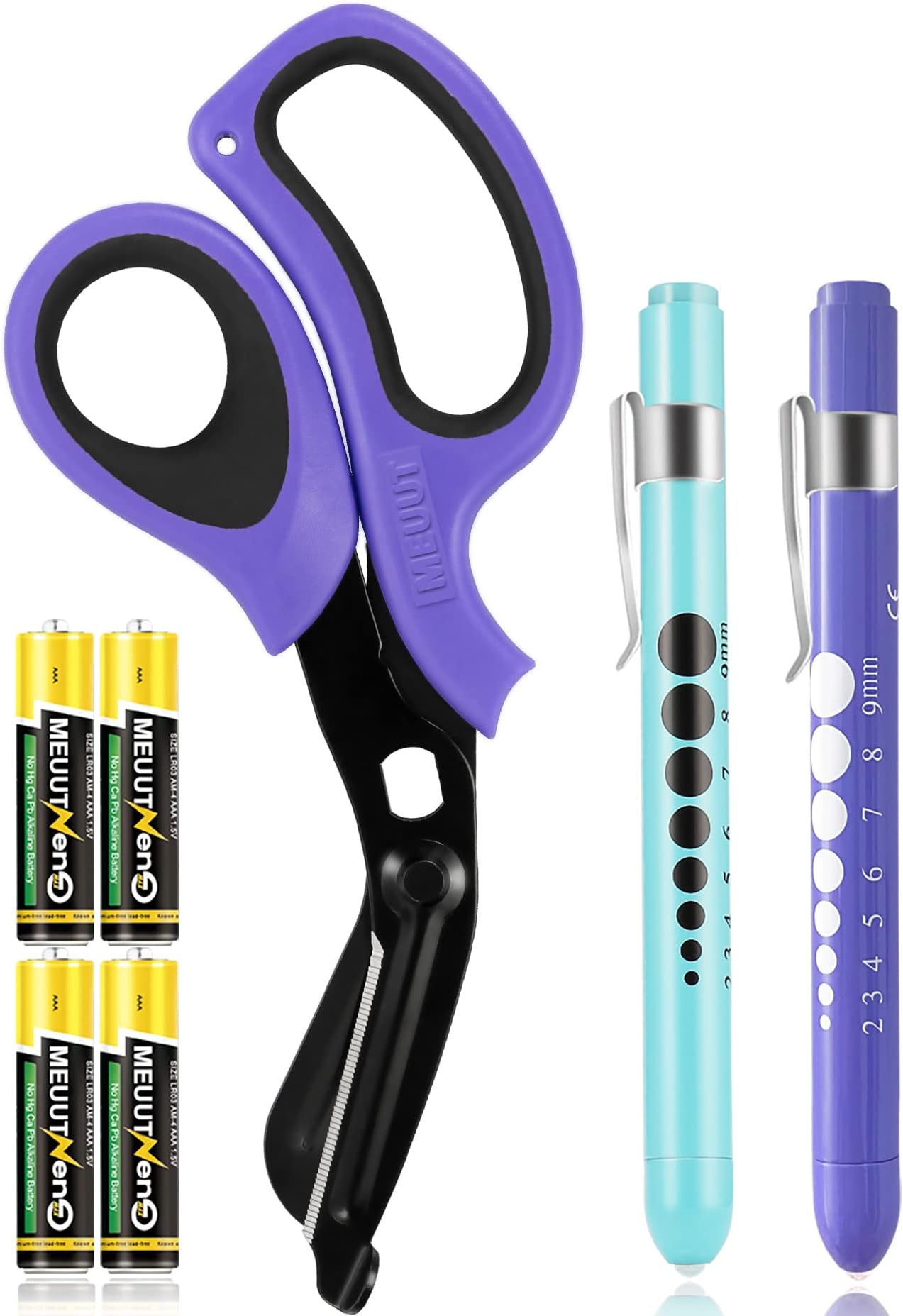 Amazon.com: MEUUT 3 Pack Penlight & Medical Scissors- One 8 Inches ...