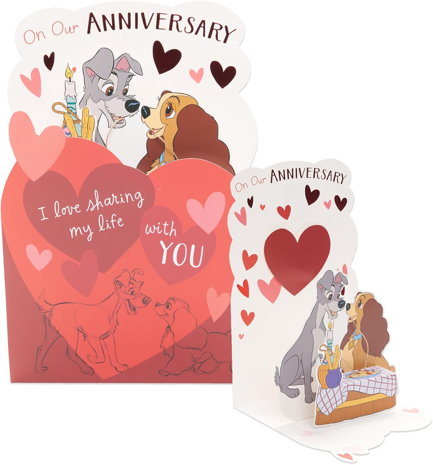UK Greetings Disney Lady & The Tramp Anniversary Card for Him/Her ...
