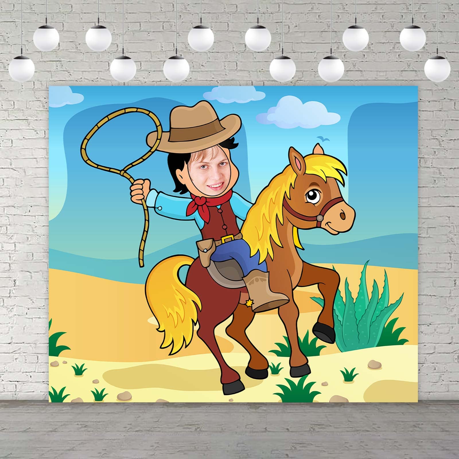 Cowboy On Horse With Lasso