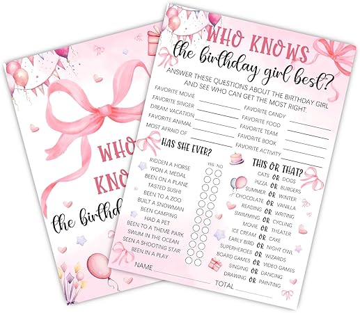 Amazon.com: MUZRUYOU Who Knows The Birthday Girl Best 4x6 inches, Pink ...