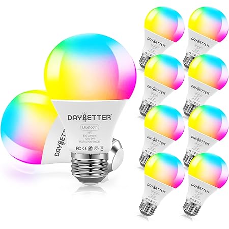 DAYBETTER Smart Light Bulbs, RGBCW WiFi Color Changing Led Bulbs, Smart ...