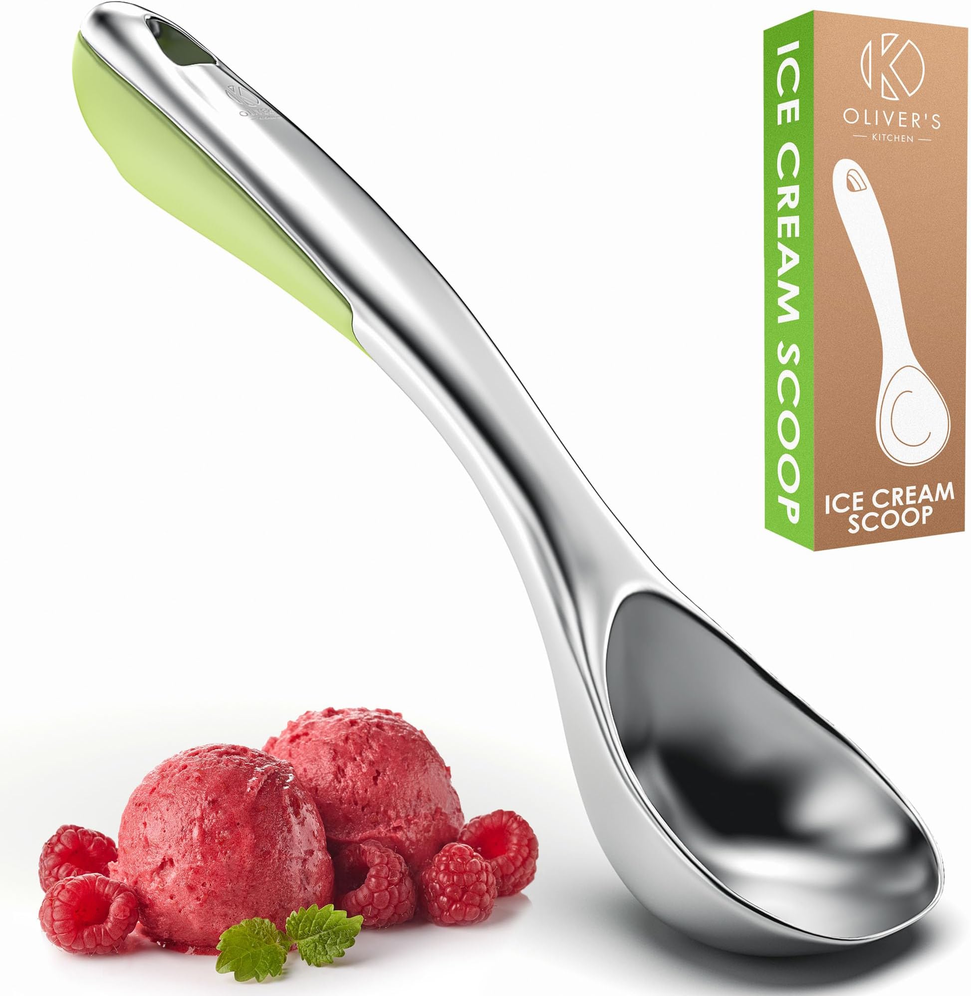 Lifhety Heavy Duty Ice Cream Scoop, Non-Stick Ice Cream Scooper for ...
