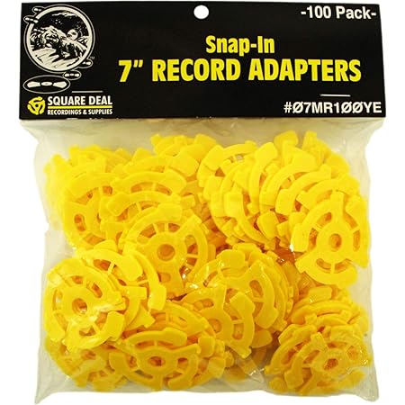 (10 Pack) TEN Yellow Plastic 45 RPM 7 Inch Vinyl Record Adaptor - 7 ...