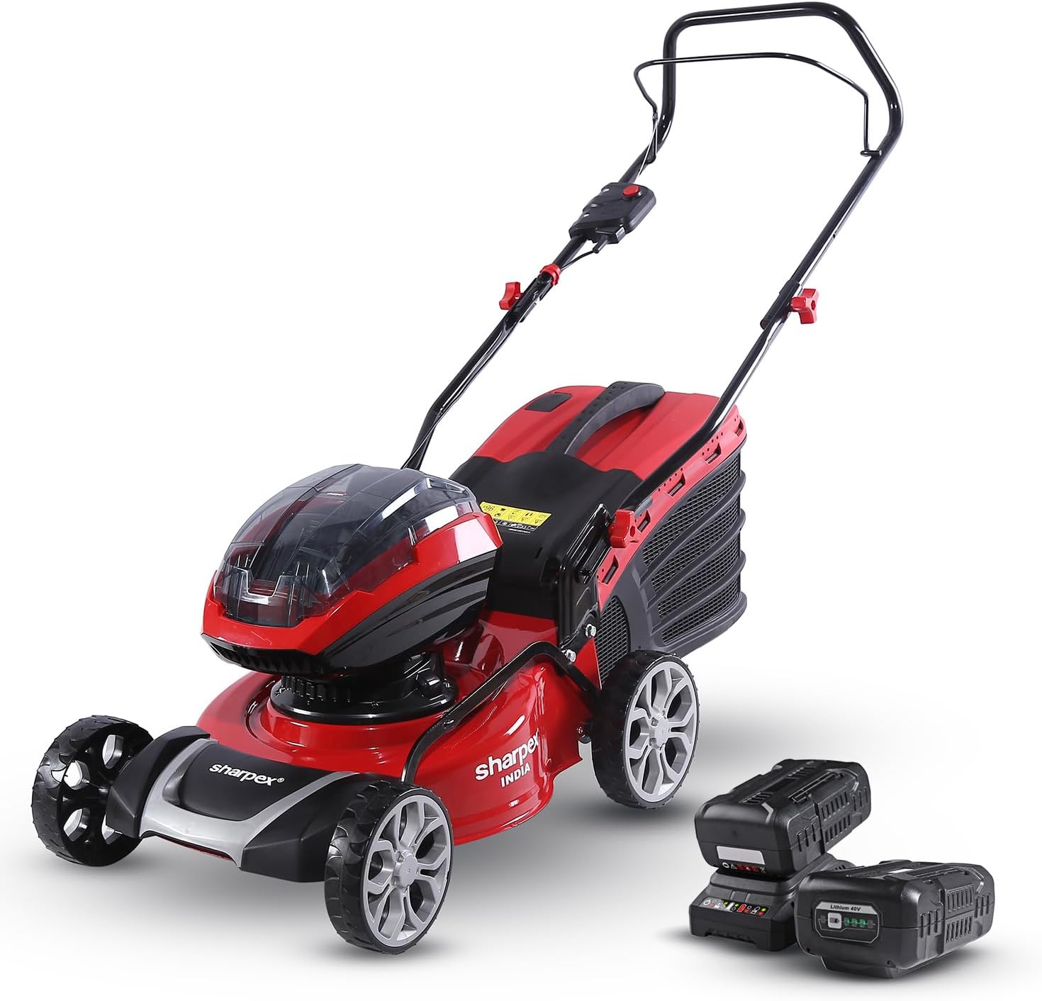 Sharpex Cordless Lawn Mower Battery Operated 16 inch | 2 * 40V Battery ...