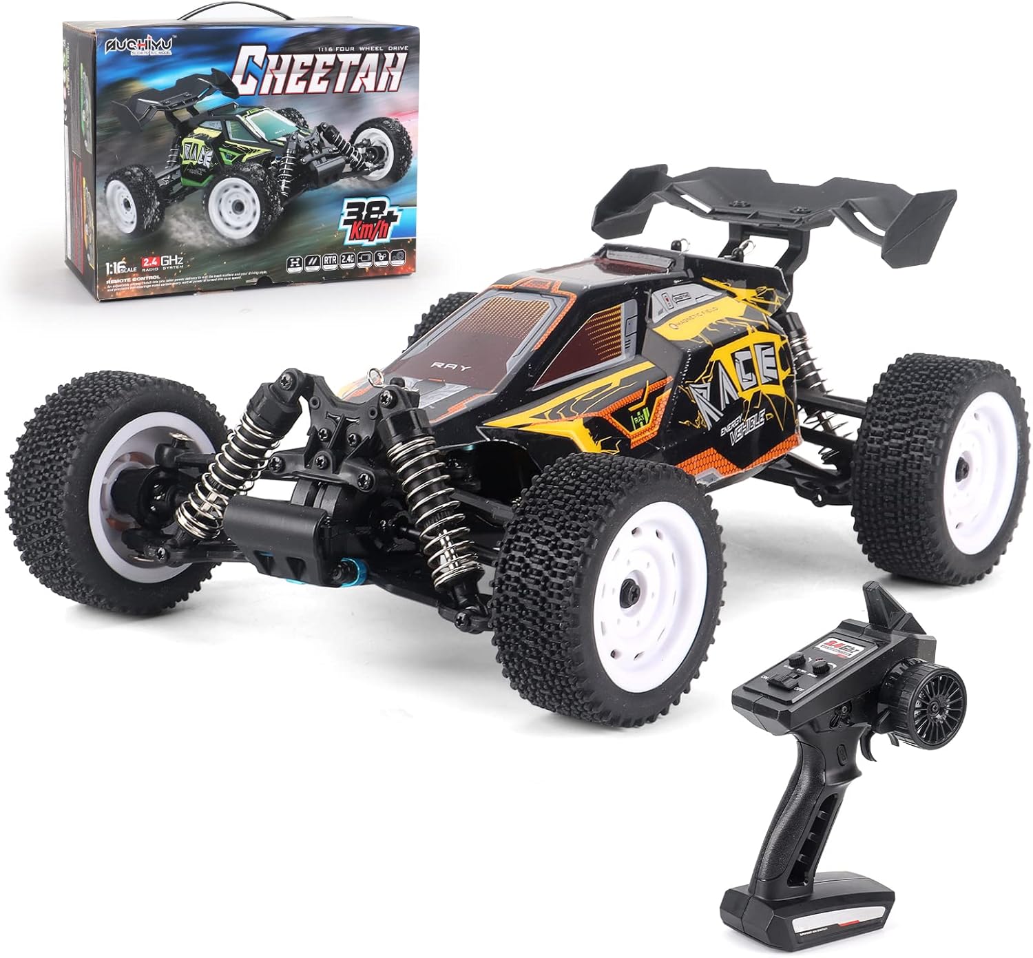 Amazon.com: DAUBB High Speed Hobby RC Car 38KM/H 4WD 1/16 Scale Off Road Monster Truck with ...