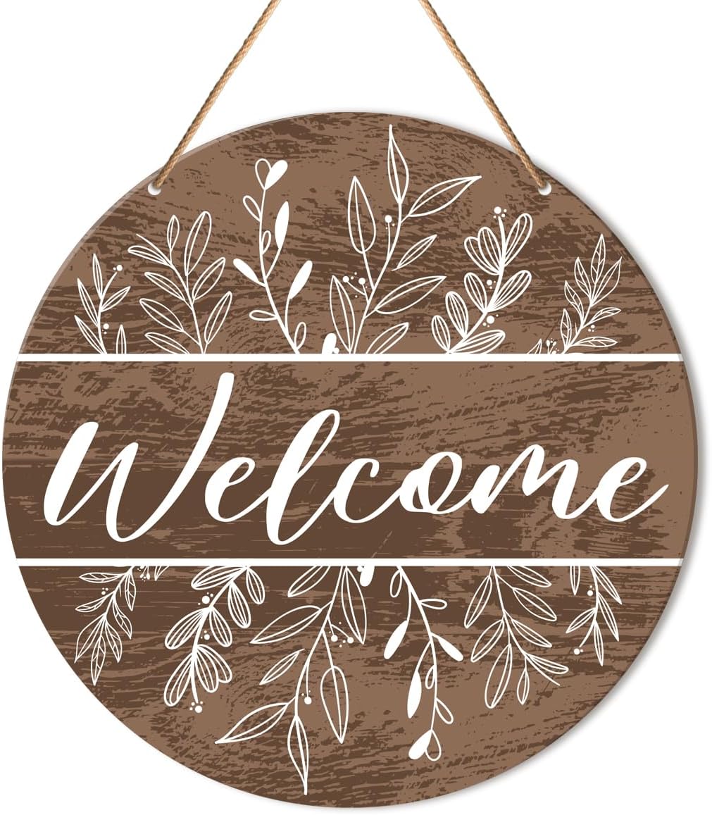 Amazon.com: Welcome Sign Front Door Decor, Welcome Wood Hanging Sign ...