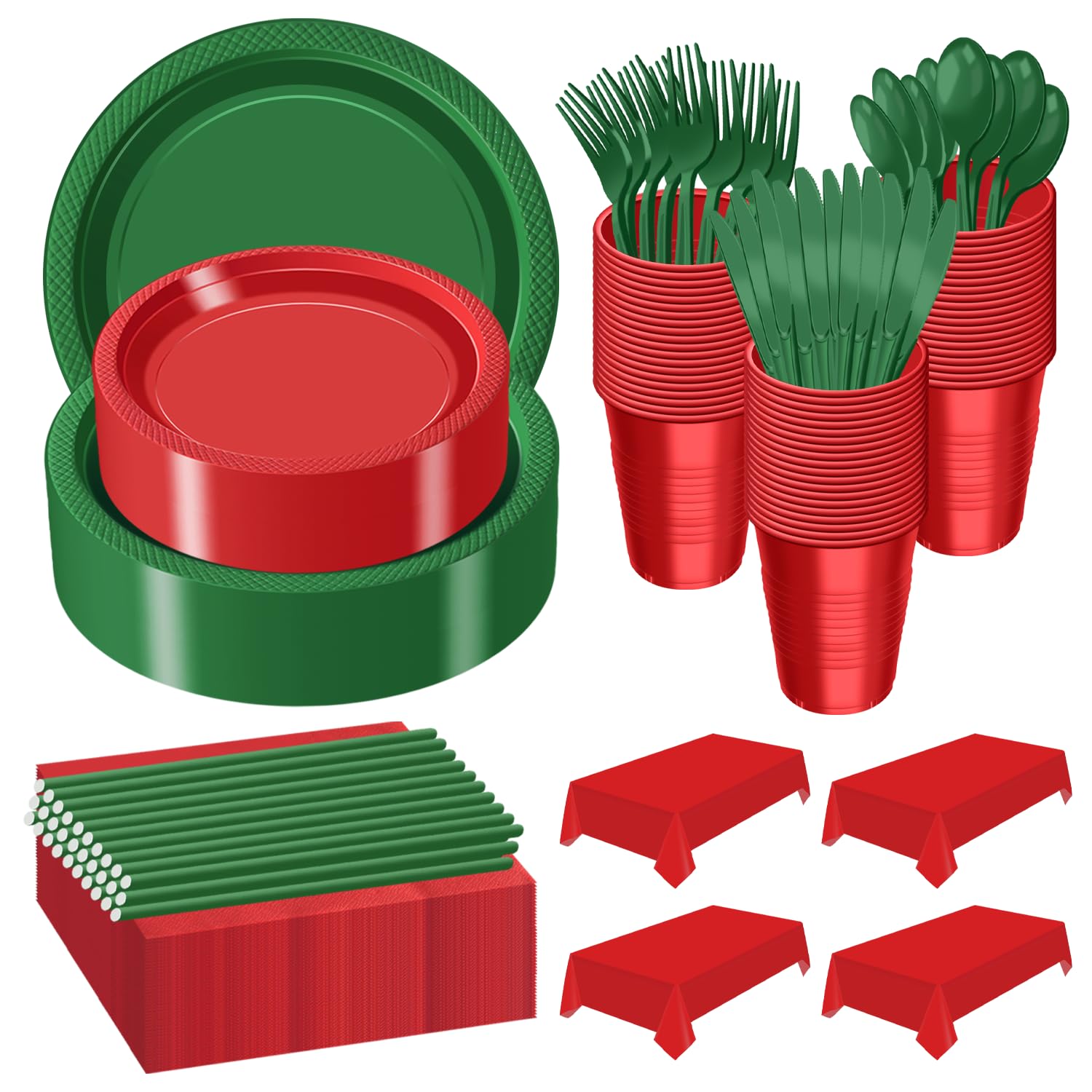 Amazon.com: 484 Pcs Plastic Dinnerware Set Includes 60 Of Each 9 ...