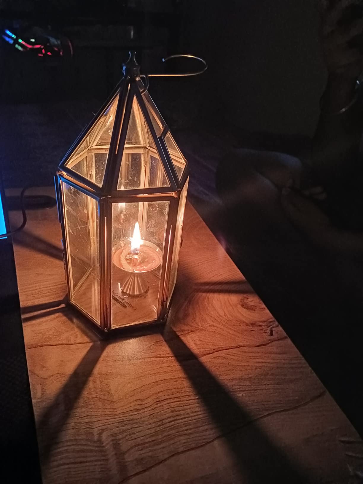 Buy DSH Brass Diya for Pooja with Glass Cover Lantern, Decorative Brass ...