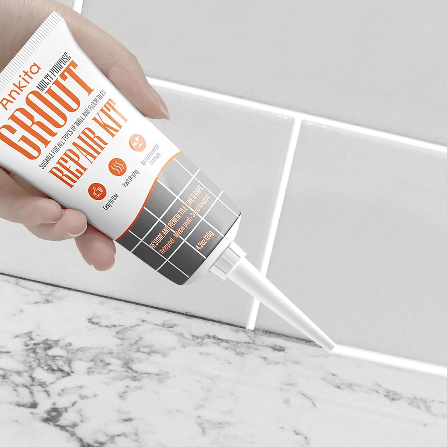 Tile Grout Repair Kit White, Waterproof Grout Filler Repair Tubes, Fast ...