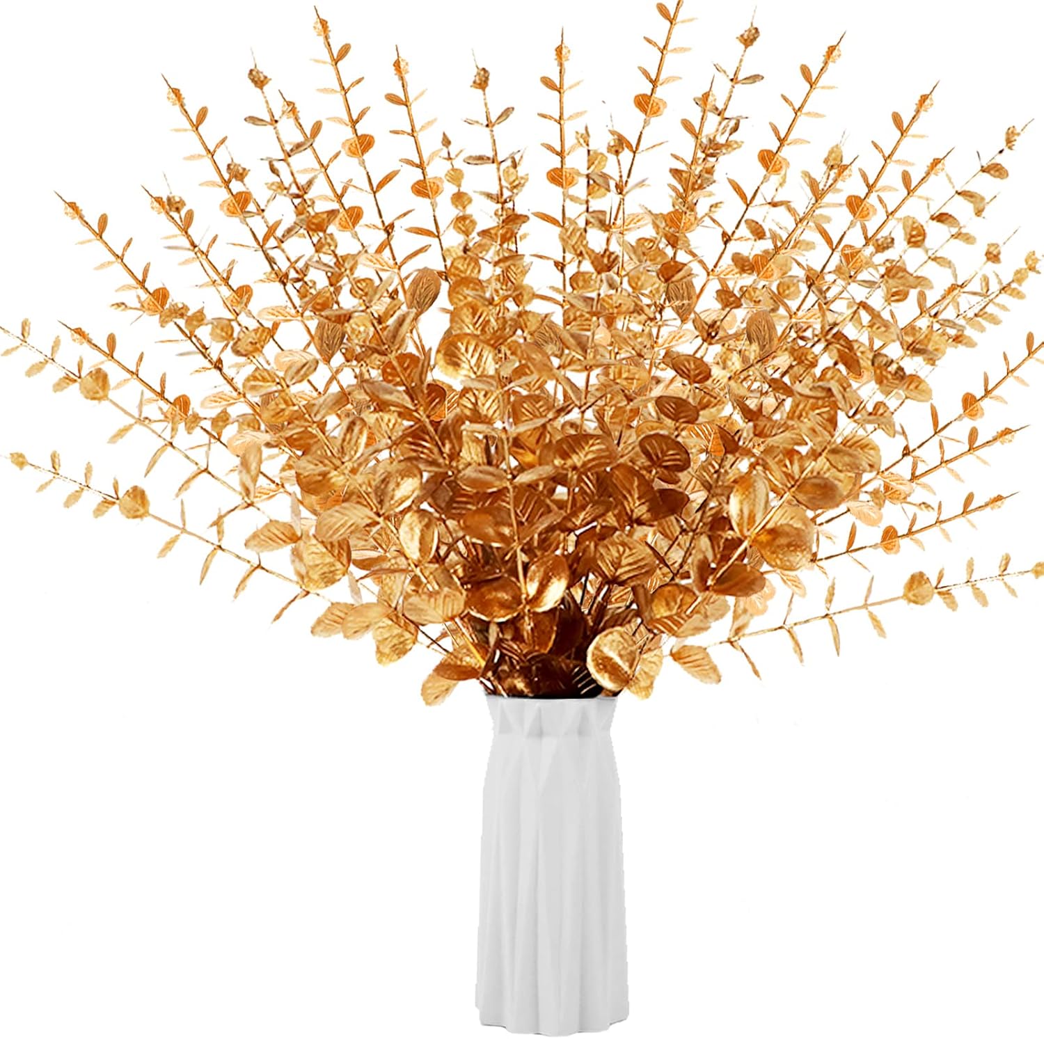 Amazon.com: 24 Pcs Artificial Gold Eucalyptus Stems Faux Eucalyptus ...