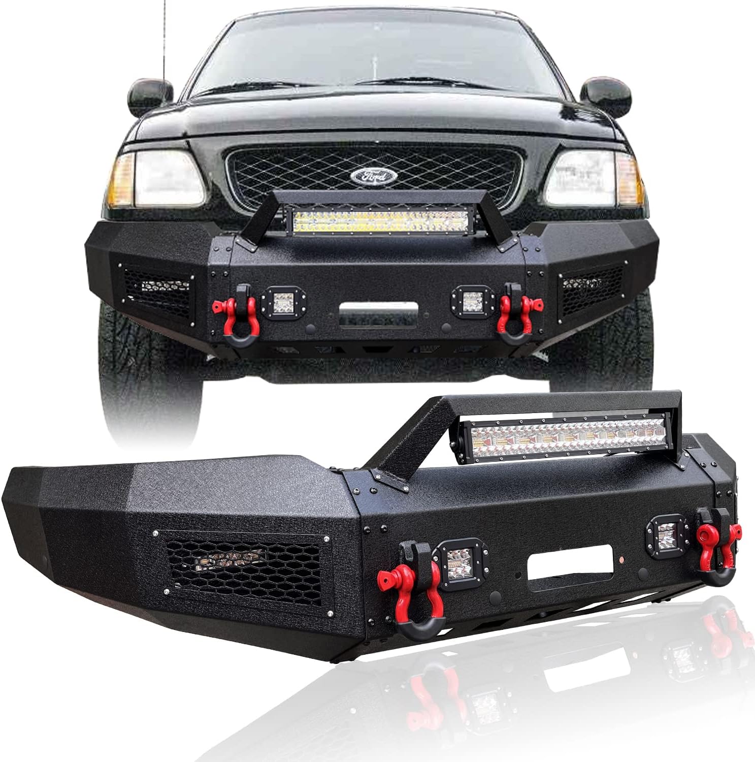 Amazon.com: TIOYAR F150 Front Bumper Texture Black Compatible with 1997 ...