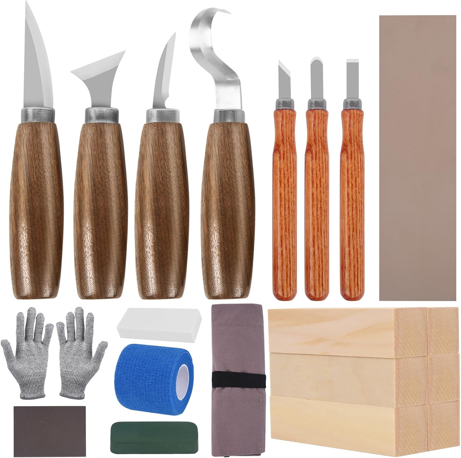 Amazon.com: Wood Carving Kit, Wood Carving Tools Set with Wood Carving ...