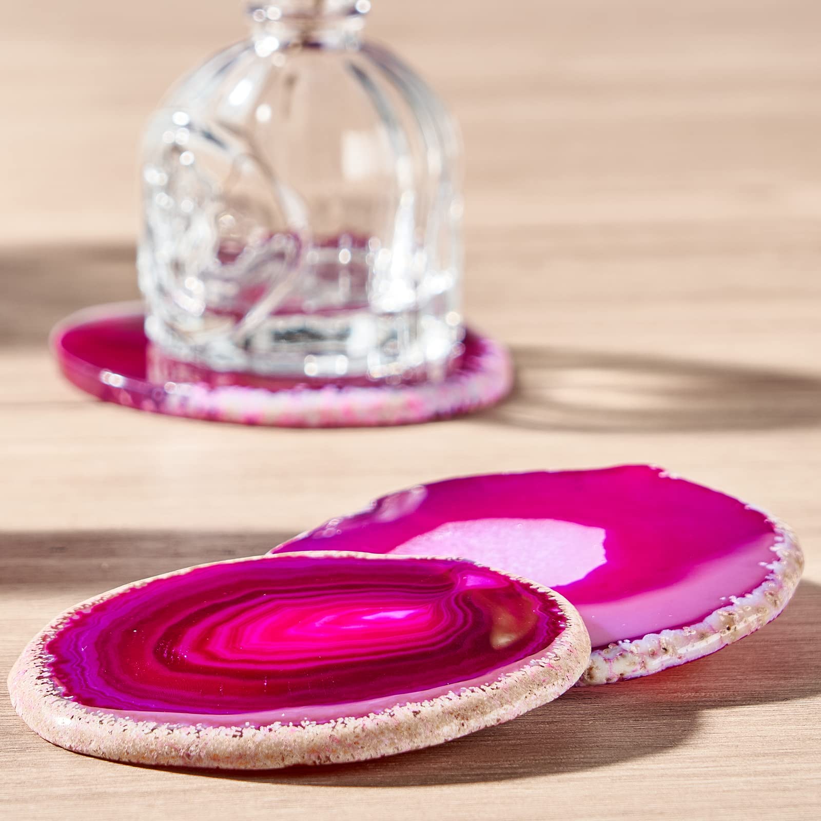 Purple Pink Agate Geode Coasters