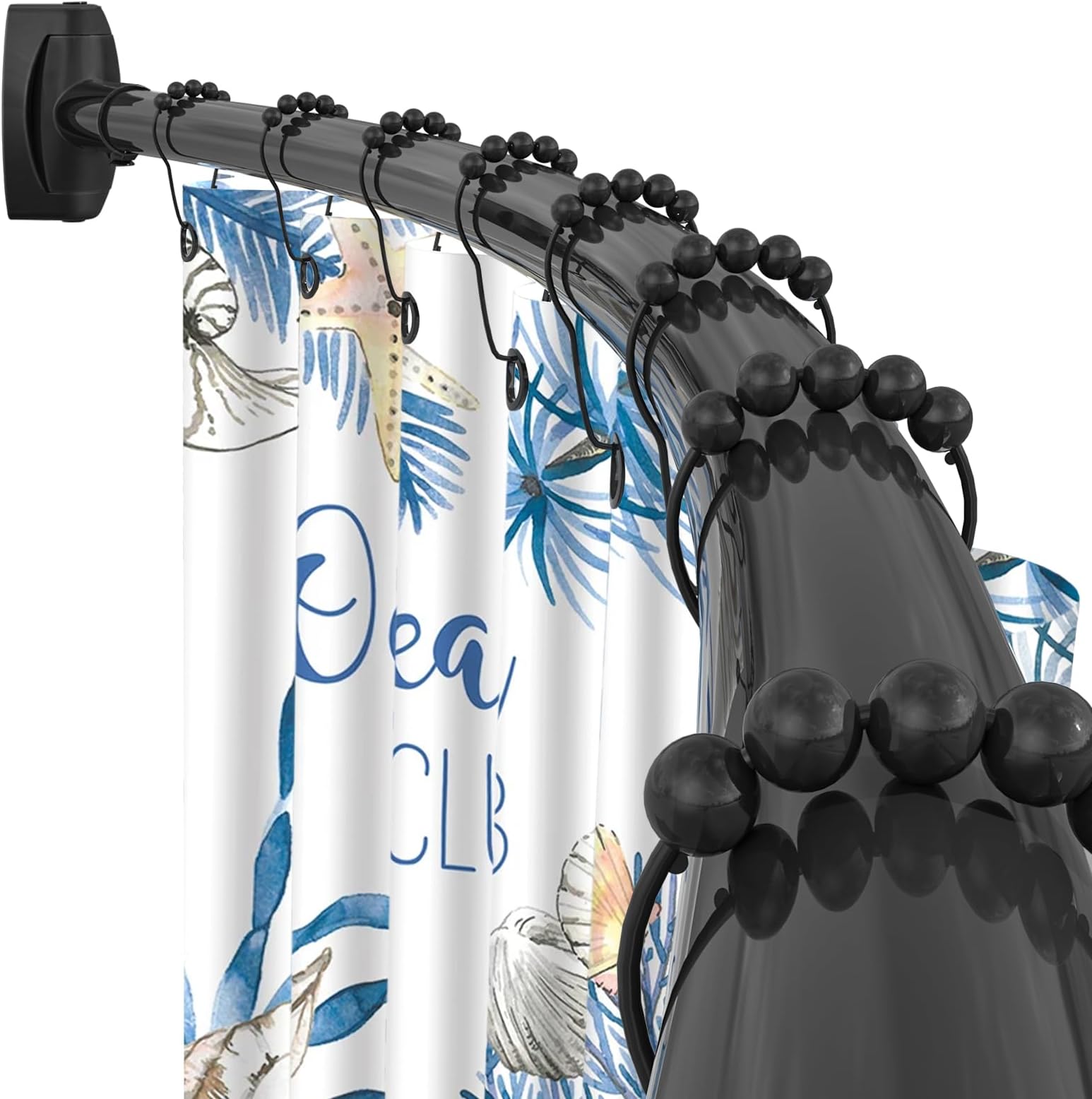 Amazon.com: Moen Triva Matte Black Adjustable 54 to 60-Inch Curved ...