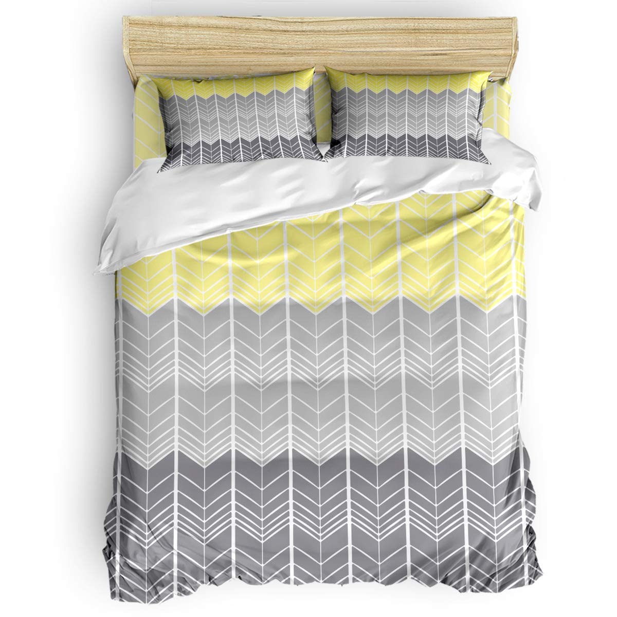Grey And Yellow Chevron Bedroom